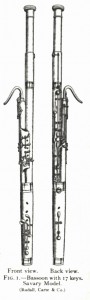 Vintage 1910 Bassoon Drawing
